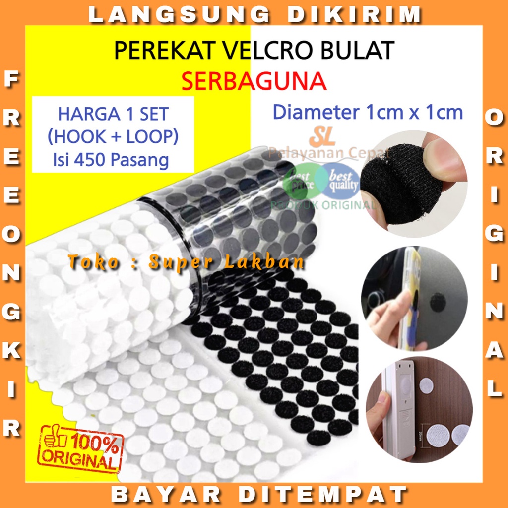 Jual Velcro Perekat Bulat Double Side Stiker 450 PASANG Perekat ...