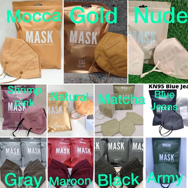 Jual Masker MOUSON KN95 Hitam Putih Warna Isi 10 pcs | Shopee Indonesia