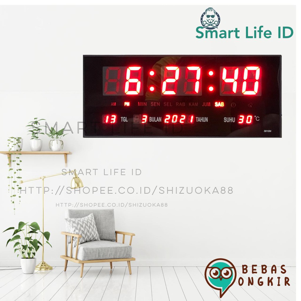 Jual Jam Dinding LED Digital Alarm Clock Jam Meja Dekorasi Hiasan ...