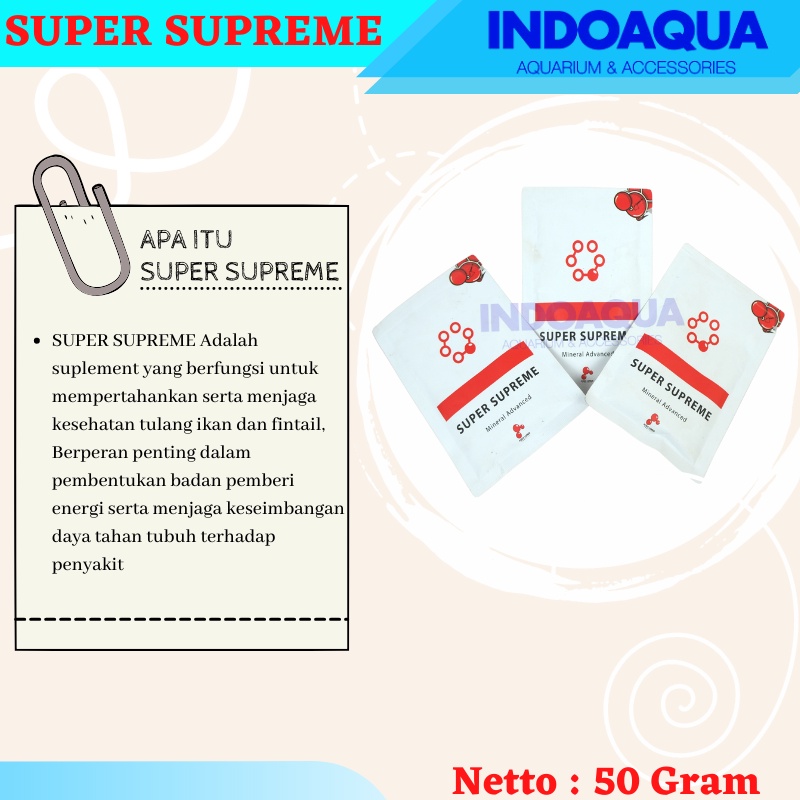 Jual Super Supreme Aqua Lunub 50 Gram Vitamin Ikan Lohan Mengoptimalkan ...