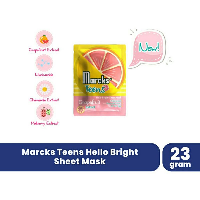 Jual Marcks Teens Hello Bright (Mencerahkan Kulit Kusam) | Shopee Indonesia