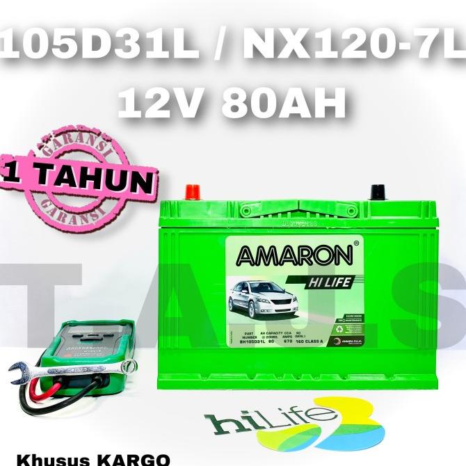 Jual AKI MITSUBISHI PAJERO SPORT AMARON HI LIFE 105D31L NX120-7L 80Ah 12v | Shopee Indonesia