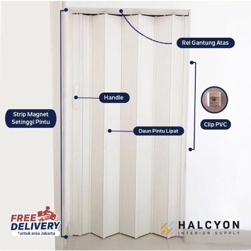 Jual PINTU LIPAT PVC / FOLDING DOOR PVC / PENYEKAT RUANGAN / PINTU ...