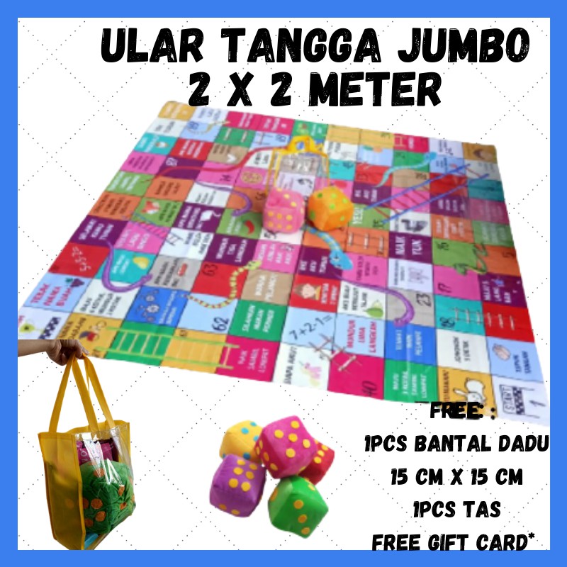 Jual ULAR TANGGA JUMBO MAINAN EDUKASI ANAK FREE BANTAL DADU / ULAR ...