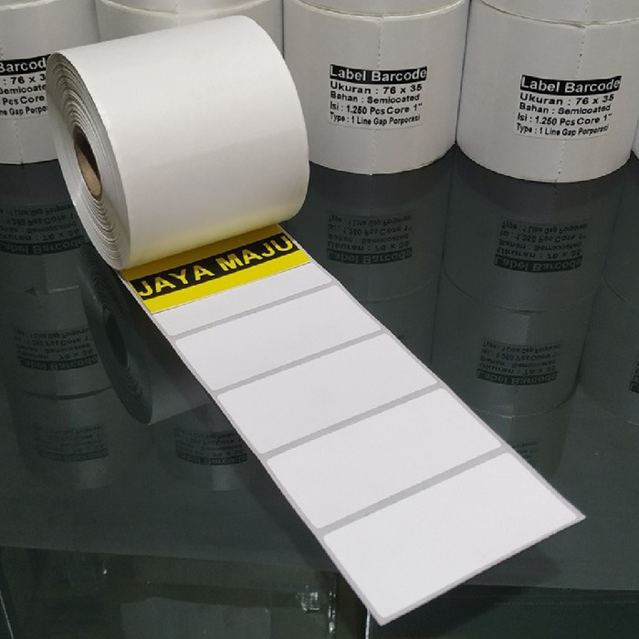 Jual KERTAS LABEL BARCODE SEMICOATED 76 X 35 GAP CORE 1" PAKAI ...