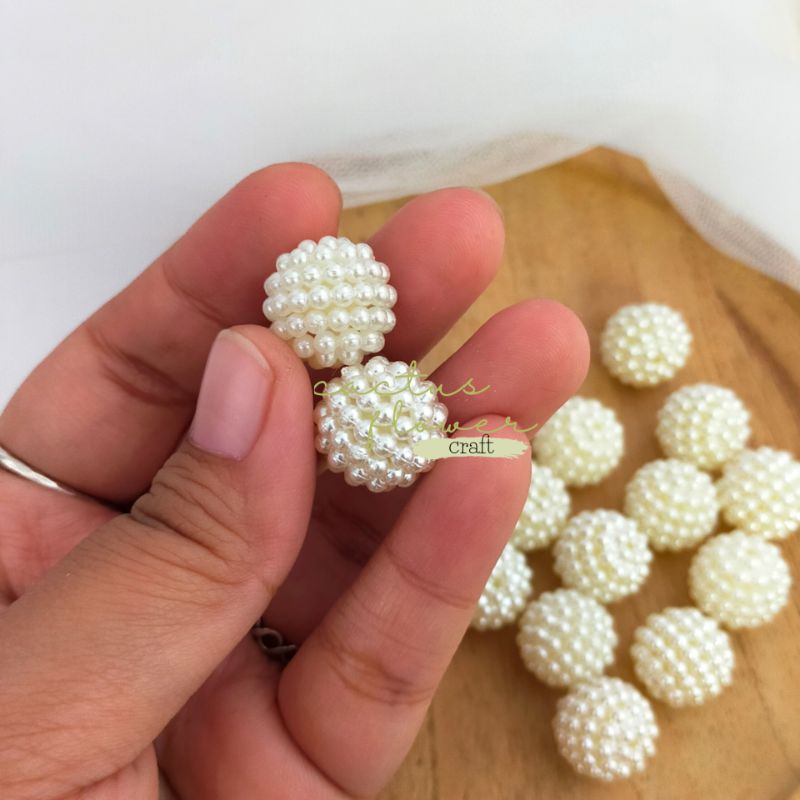 Jual Manik Bulat motif Durian/Berry Broken White Ivory | Shopee Indonesia