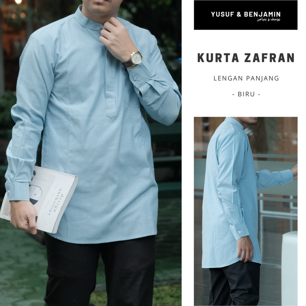 Jual Muftee Kurta Zafran Kantor Pria Lengan Panjang Formal Polos Warna ...