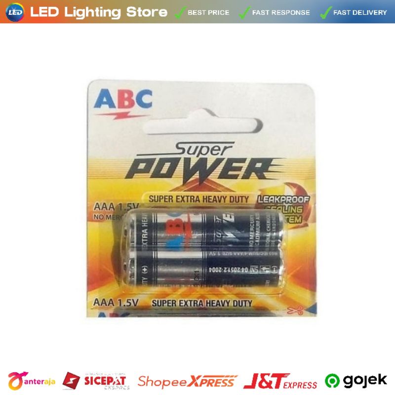 Jual BATRE BATERAI ABC AAA A3 SUPER POWER 1.5V (ISI 2) | Shopee Indonesia