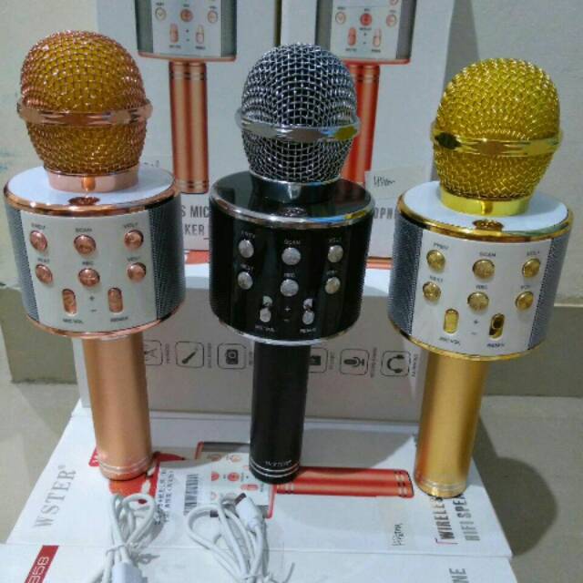 Jual Speaker Mic Karaoke WS858 mic bluetooth | Shopee Indonesia