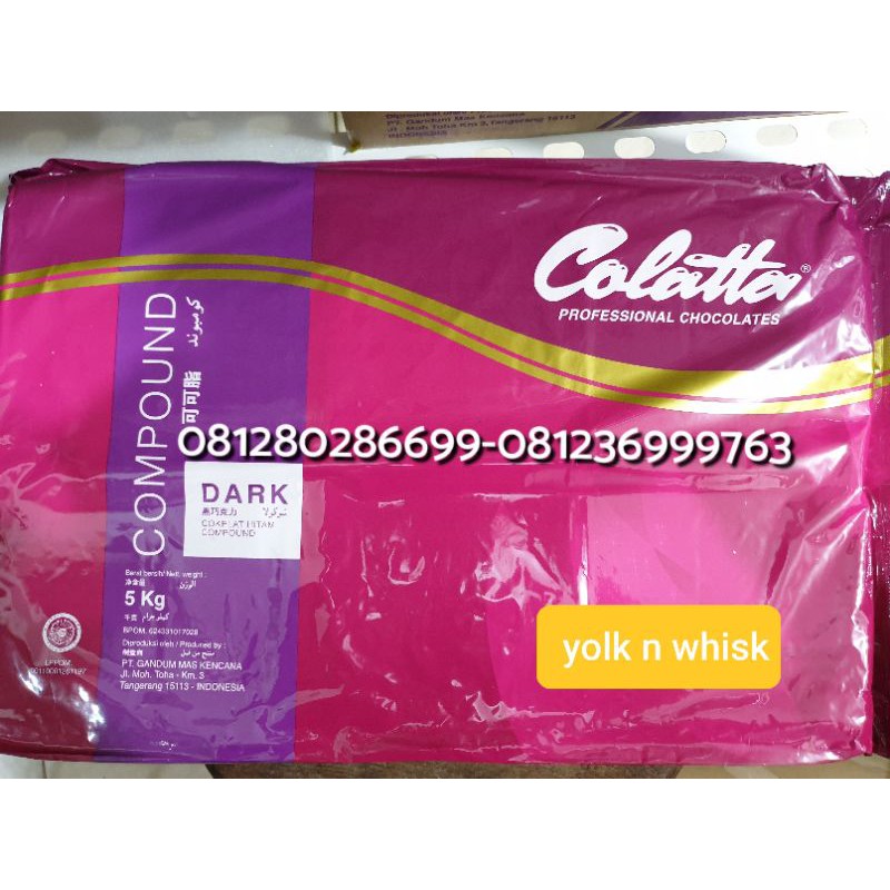 Jual Colatta Dark Compound Chocolate DCC Coklat kemasan original 5kg ...