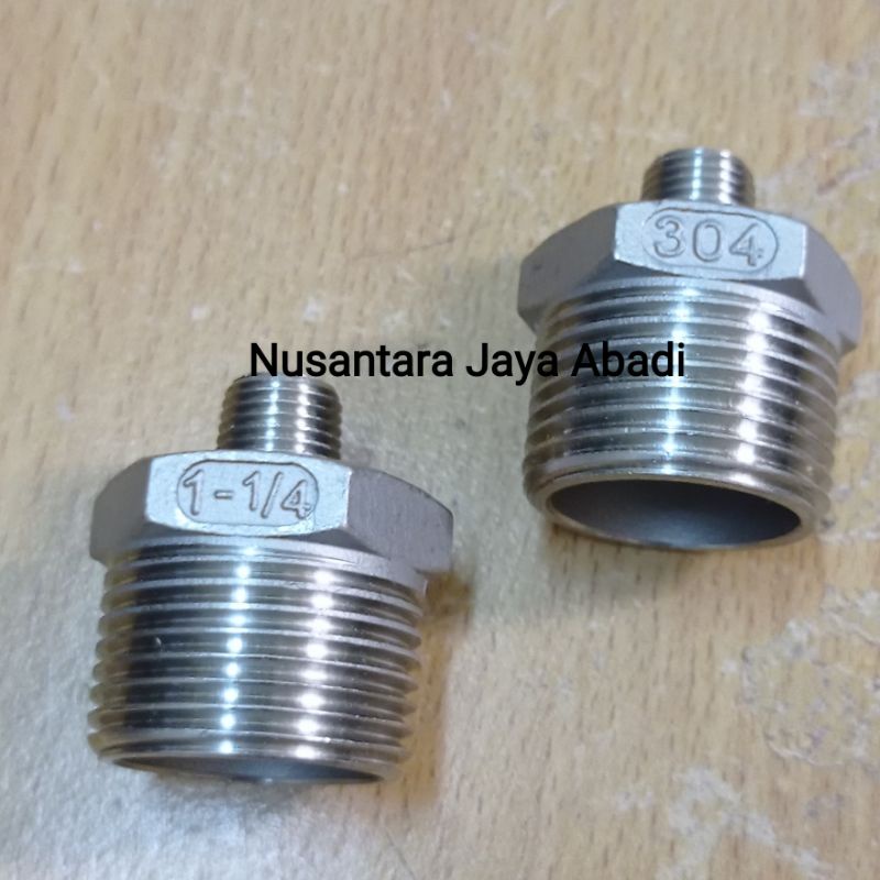 Jual Double Nepel Reducer Stainless 304 1 x 1/4 " inchi | Shopee Indonesia