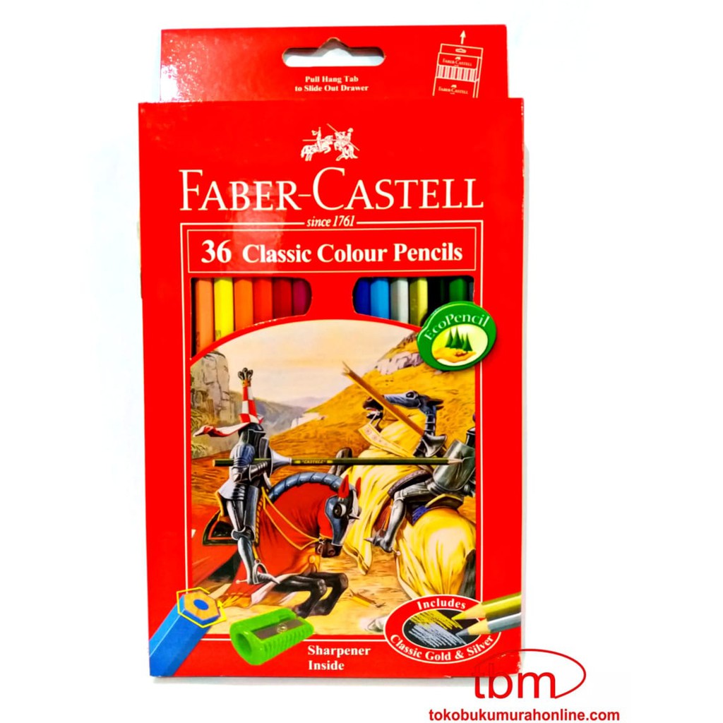 Jual FABER CASTELL 36 CLASSIC COLOUR PENCILS / PENSIL WARNA FABER ...