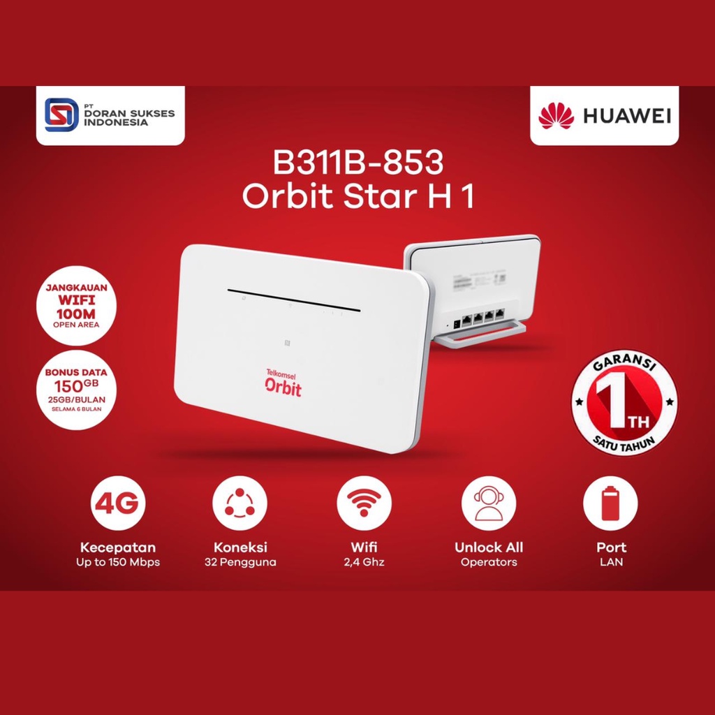 Jual Huawei Modem B311B-853 (Orbit star H1) Modem Huawei - Garansi ... Jual Huawei Modem B311B-853 (Orbit star H1) Modem Huawei - Garansi ...