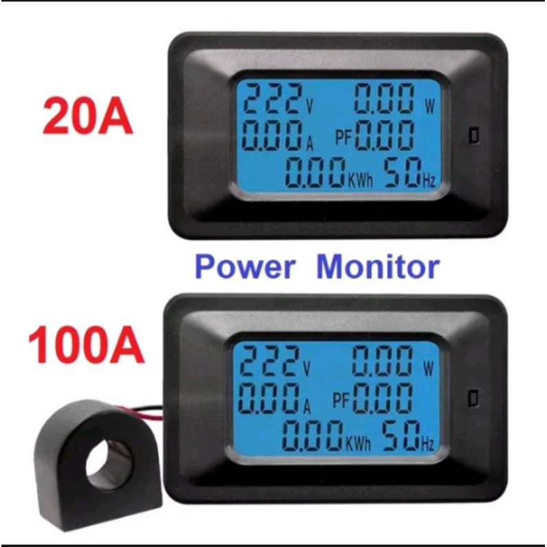 Jual AC WATTMETER 220v 220volt 20A 100A watt meter voltmeter ammeter ...