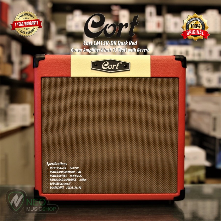 Jual Cort CM15R-DR 1X8" 15 Watt Electric Guitar Amplifier with Reverb ...