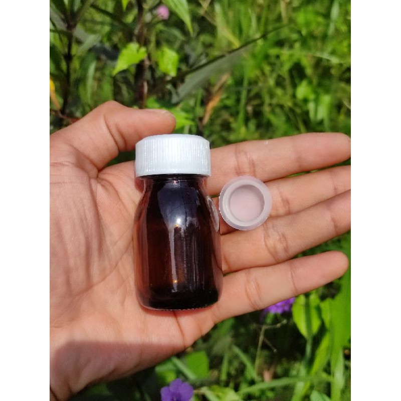 Jual botol kaca amber 30ml tutup plastik/coklat/kapsul | Shopee Indonesia