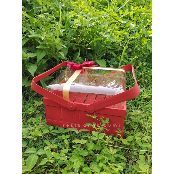 Jual Keranjang Hampers Merah 25cm/hantaran/nikahan/seserahan/hampers ...
