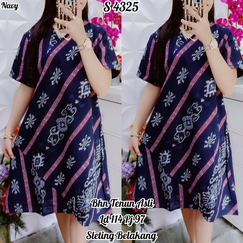 Jual 4325 Dress Tenun Super Cantik Dan Bagus | Shopee Indonesia