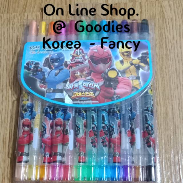Jual Crayon Puter 12 Warna Power Rangers ORI KOREA Ready Stock | Shopee ...