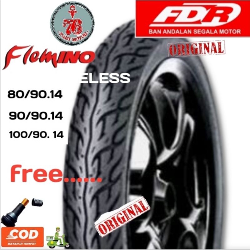 Jual BAN TUBELESS FDR FLEMINO (80/90.14 / 90/90.14 100/90.14) FREE ...