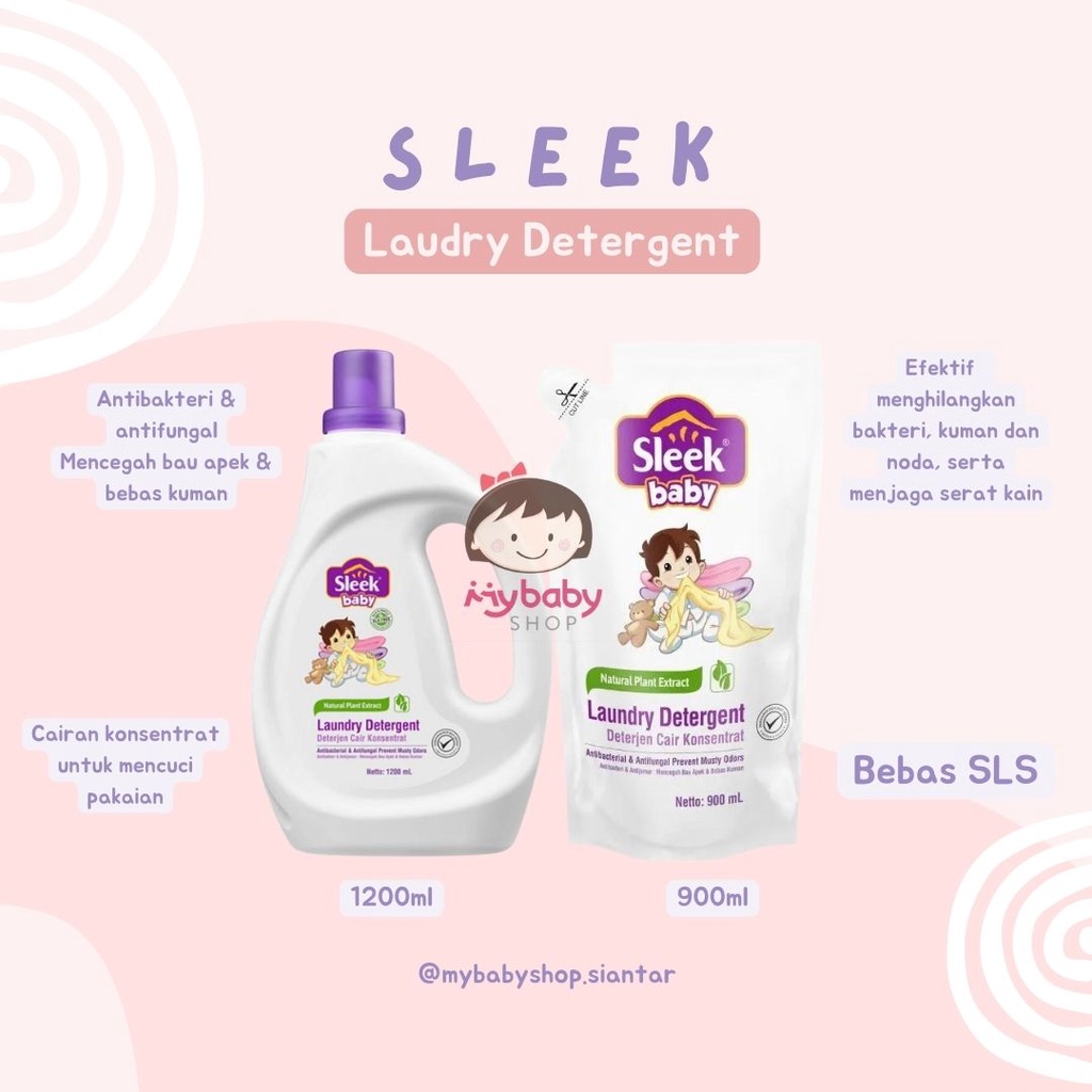 Jual SLEEK LAUNDRY DETERGENT 1200ML & 900ML / SLEEK CUCI PAKAIAN ...