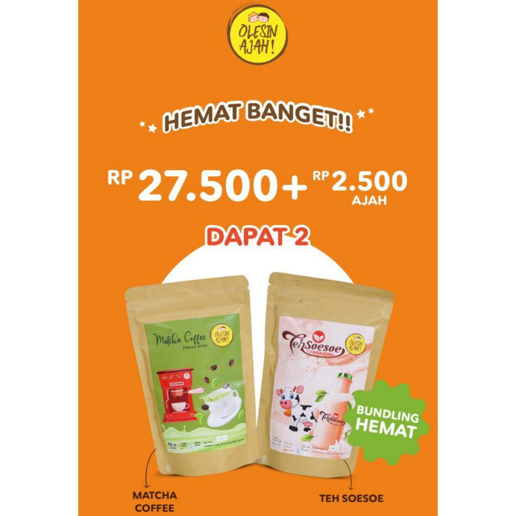 Jual Bundling Hemat Matcha Coffee Premium Flavoured Drink 120G + Teh ...