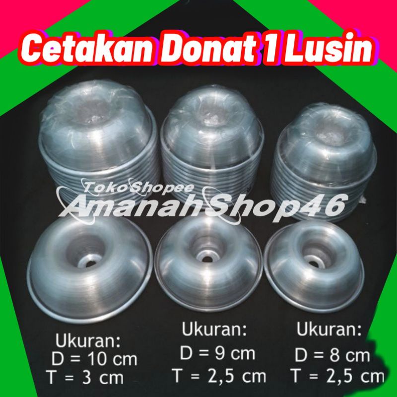Jual 12 Pcs Cetakan Donat Murah 3 Ukuran 8 cm 9 cm 10 cm Brownies ...