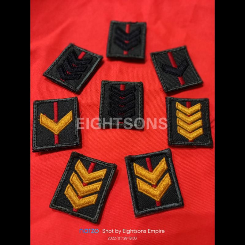 Jual Pangkat Topi Pet PDL PDH List Merah Bordir Velcro Kretekan Perekat ...