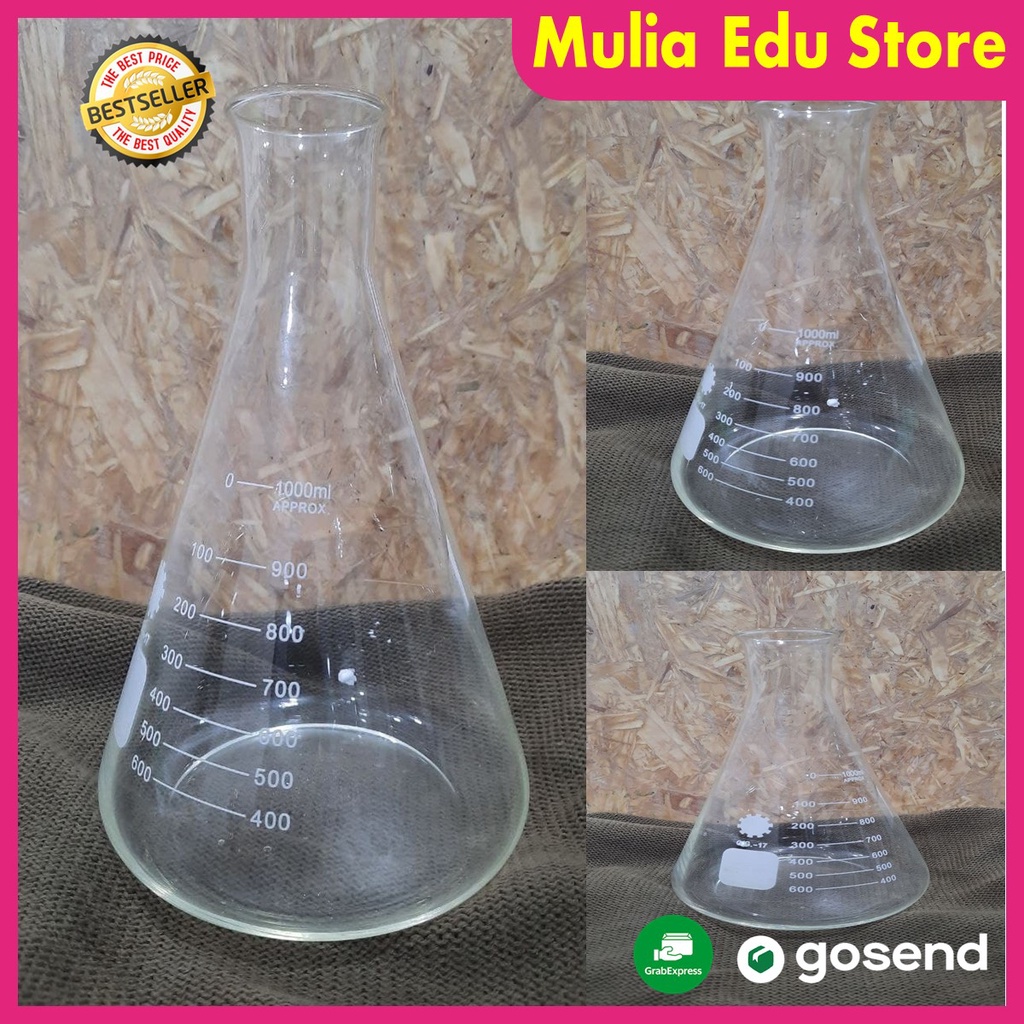 Jual Erlenmeyer Gelas Labu Erlenmeyer 1000ml | Shopee Indonesia