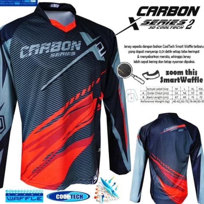 Jual Jersey sepeda STR Carbon X2 Super Adem dijamin CoolTech Waffle ...