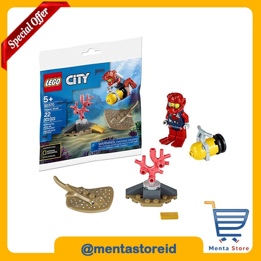 Jual LEGO Polybag 30370 City Ocean Diver Mainan Figure New Sealed MISP ...