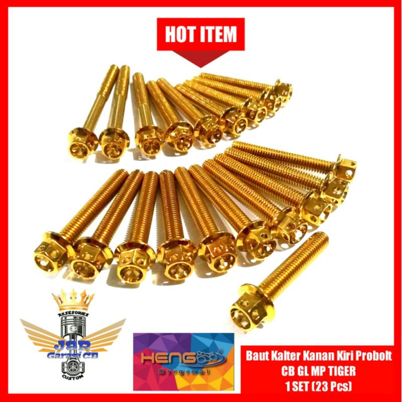 Jual BAUT PROBOLT GOLD BLUE PSI RACING KALTER KANAN KIRI TIGER CB GL MP | Shopee Indonesia