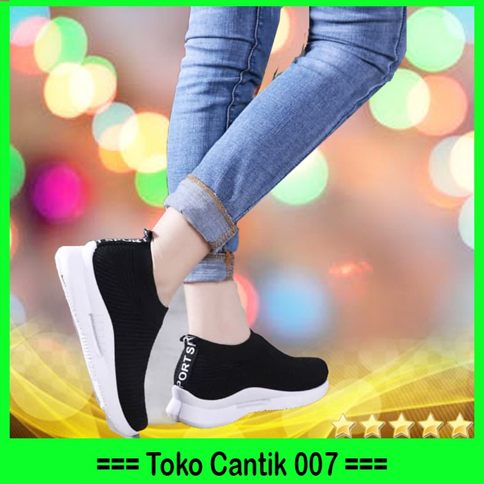 Jual SEPATU SNEAKERS WANITA / SEPATU SNEAKERS TANPA TALI MOTIF VEGASUS ...