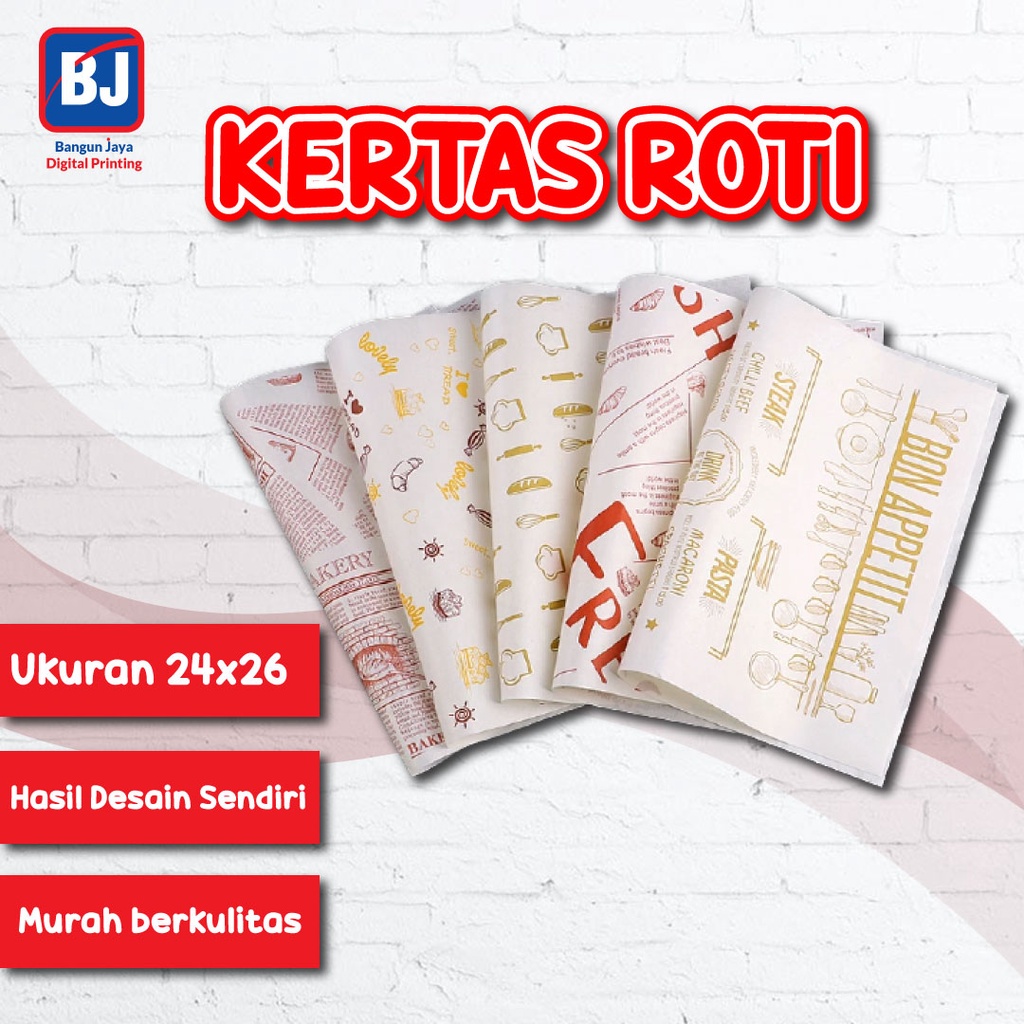 Jual KERTAS ROTI CUSTOM BISA PAKAI DESAIN SENDIRI/ untul roti, kue dll ...