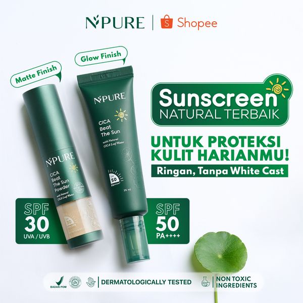 Jual NPURE Cica Beat The Sun SPF 50 PA ++++ Cica Beat The Sun Powder ...