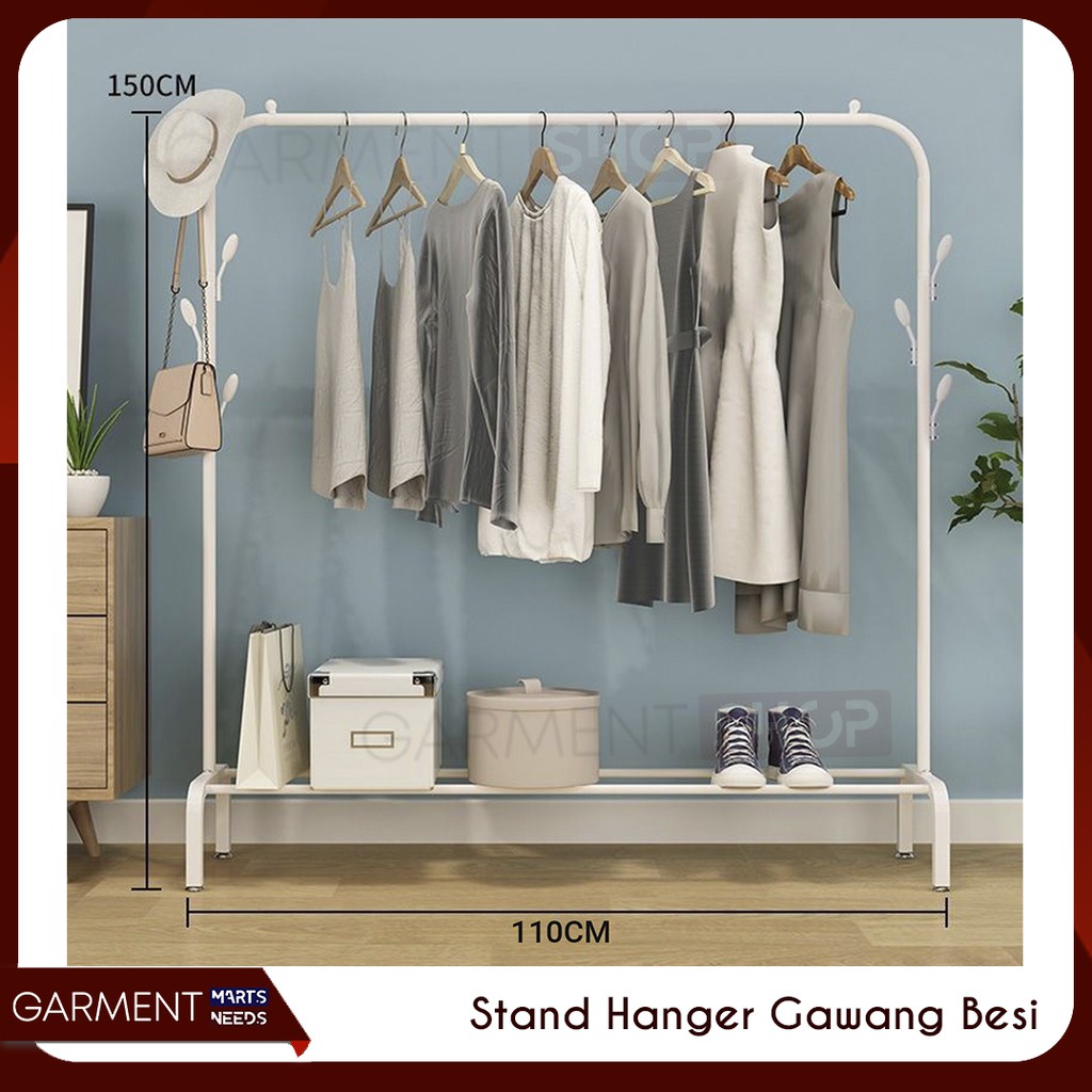Jual Stand Hanger Gawang Besi Kuat Putih Hitam Butik Bazar Display ...
