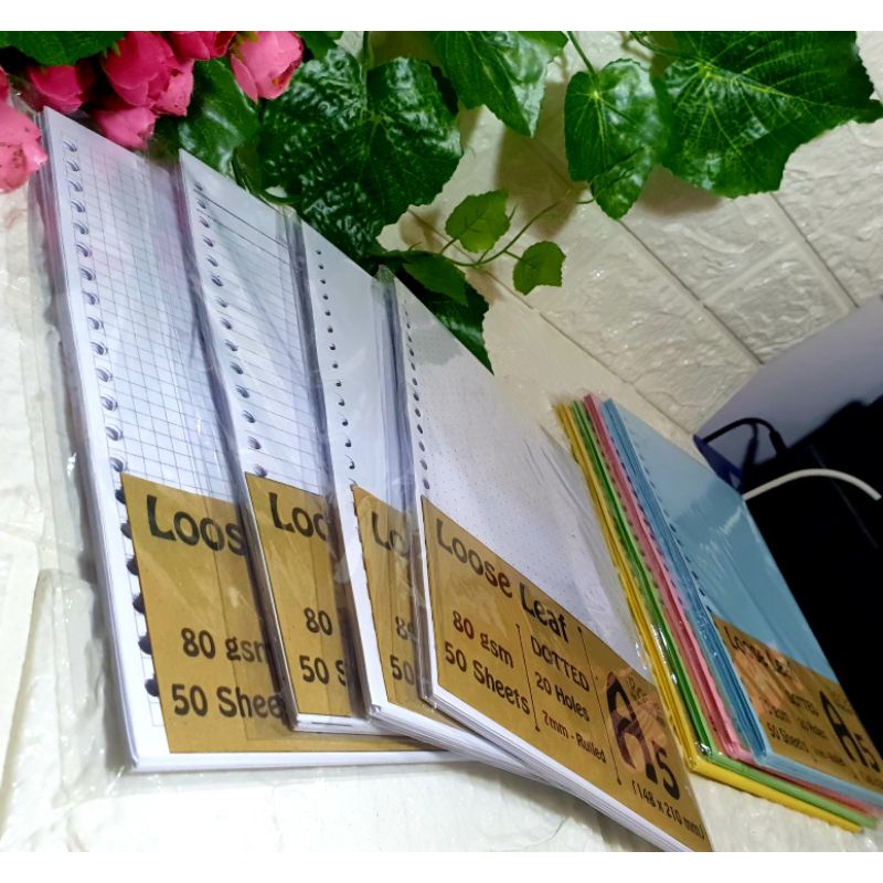 Jual loose leaf A5 B5 refill isi binder PUTIH motif LINES DOT GRID ...