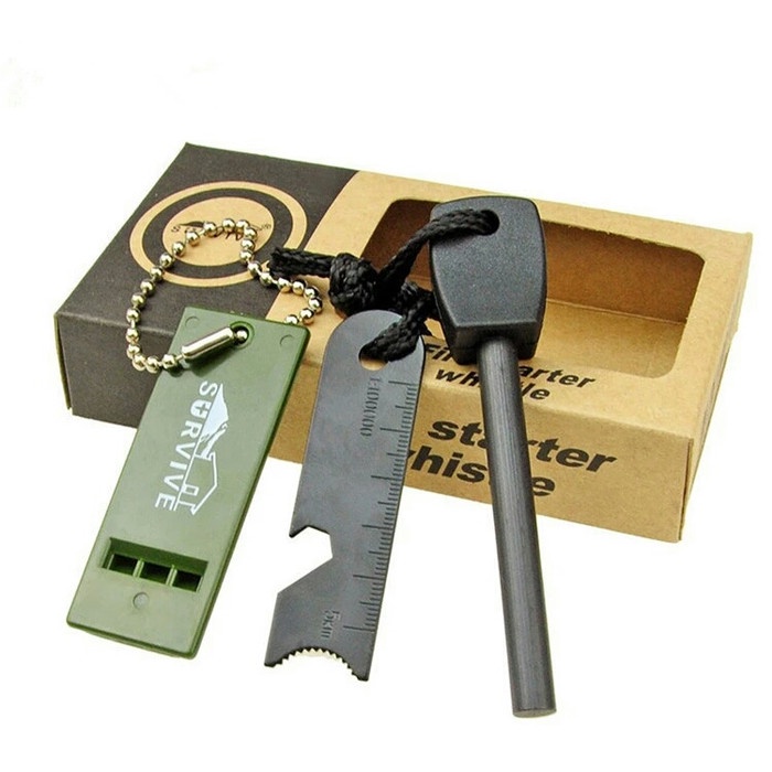 Jual alat pemantik api darurat dng peluit/survival kit magnesium ...