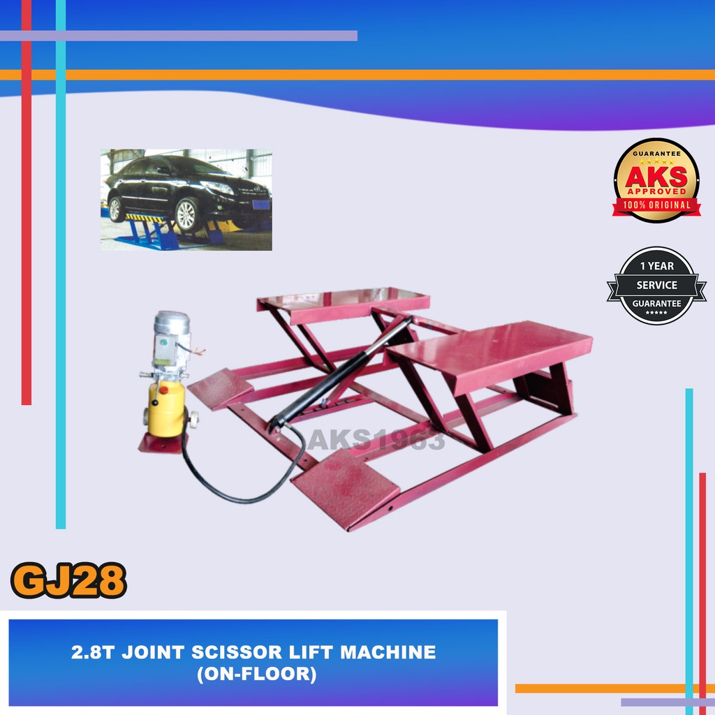 Jual Lift Angkat Mobil - 2.8 Ton Joint Scissor Lift On Floor 3Hp 380V ...