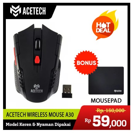 Jual Mouse Acetech A30 Black | Shopee Indonesia