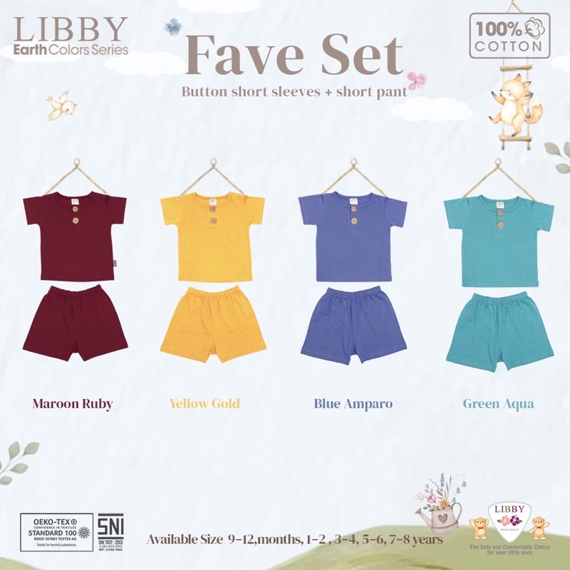 Jual Libby Earth Colour Fave Set Stelan Oblong Pendek Celana Pendek (1stel/pack) | Shopee Indonesia