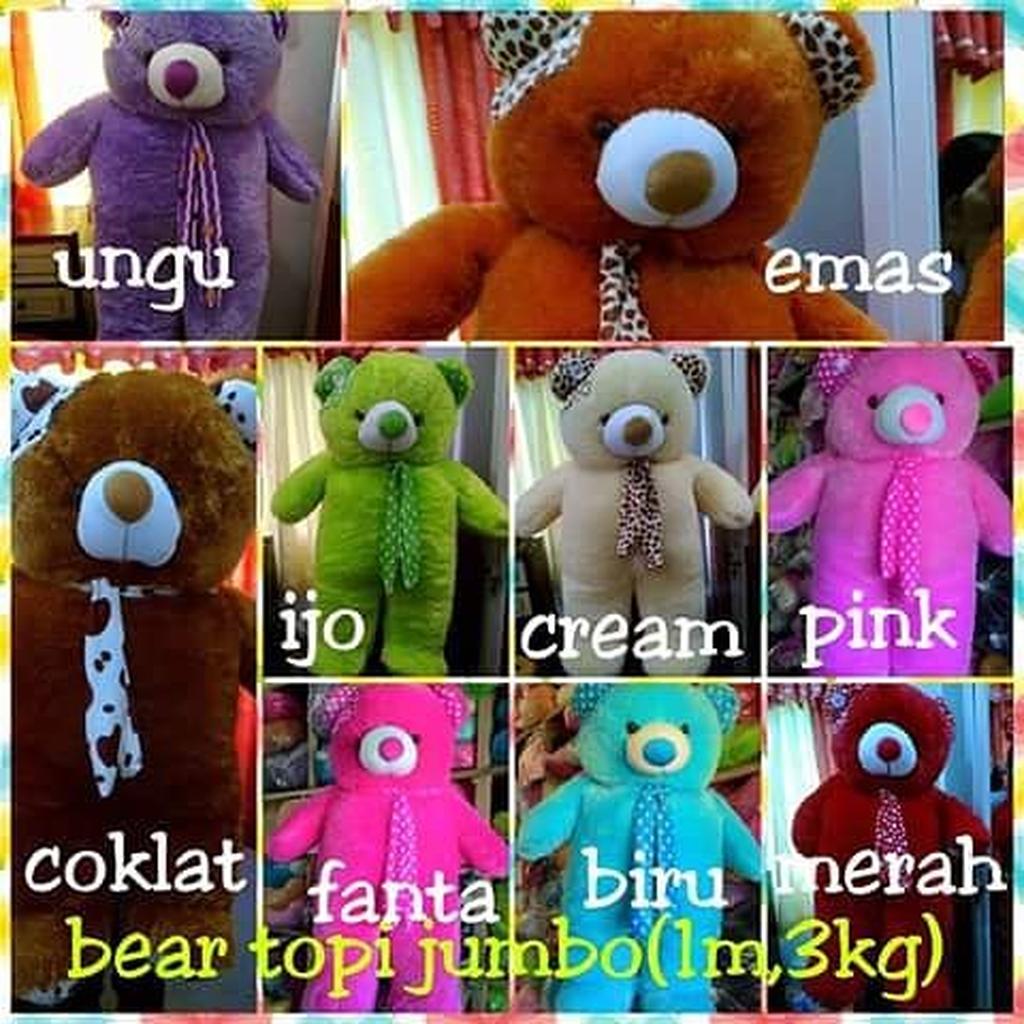 Jual boneka bear topi jumbo ukuran 1 meter | Shopee Indonesia