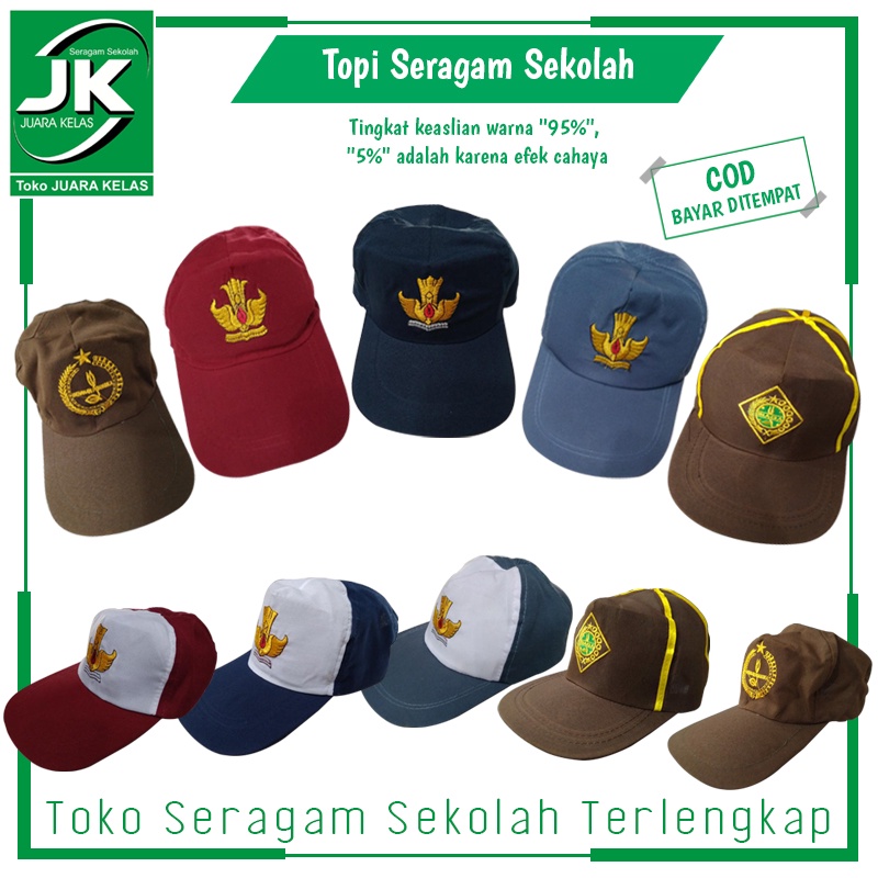 Jual [JK] Topi Atribut Perlengkapan Seragam Sekolah SD-SMP-SMA- Pramuka ...