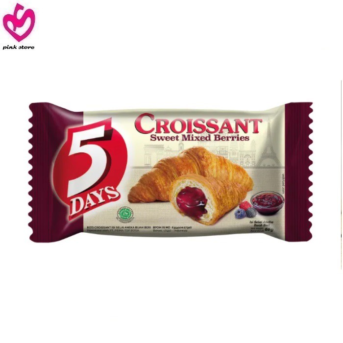 Jual 5 Days Roti Croissant kemasan 60 gr harga per 1pc | Shopee Indonesia