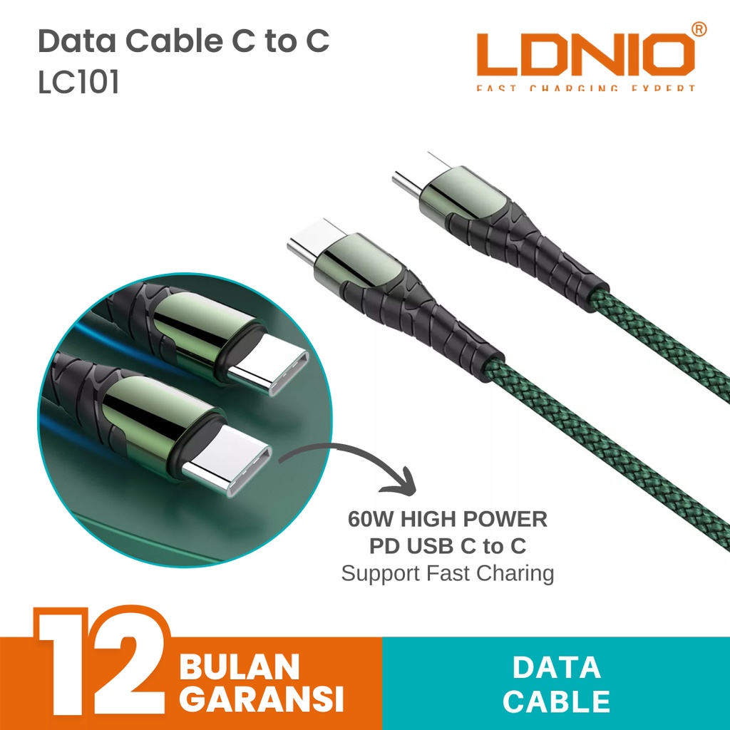Jual LDNIO LC101 Kabel Data Fast Charging PD Type C to Type C Cable Dat | Shopee Indonesia