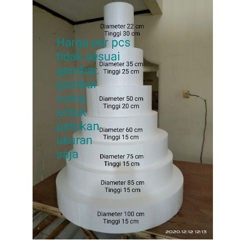 Jual Bulat Diameter 100cm (Kotak 100x100cm) Tinggi 16-20cm Dummy Cake ...