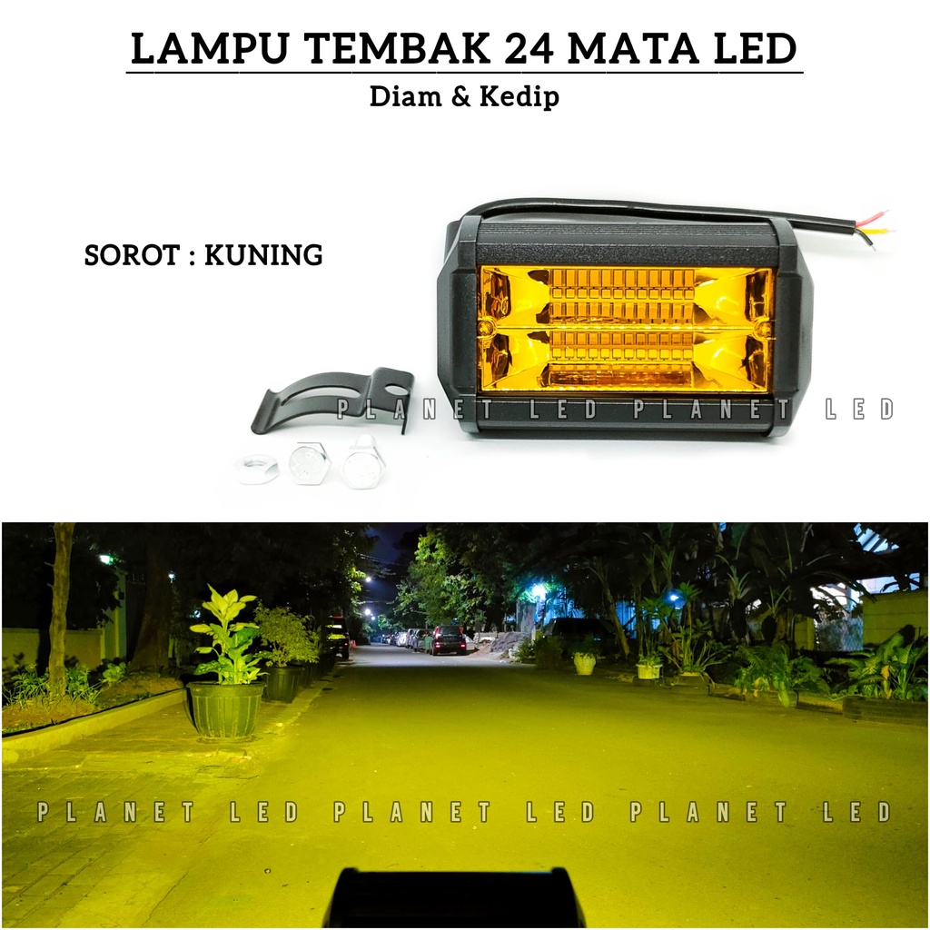 Jual MYTH Lampu Tembak Sorot LED Bar Cree CWL 24 Mata 2 Susun Cahaya Kuning Waterproof | Shopee ...