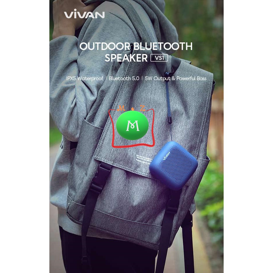 Jual SPEAKER BLUETOOTH VIVAN VS1 PORTABLE WIRELESS OUTDOOR WATERPROOF ...
