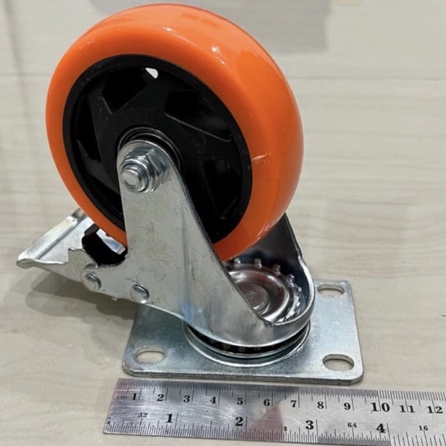 Jual REM 4” Roda pu orange REM 4 inci troli nilon etalase medium duty ...