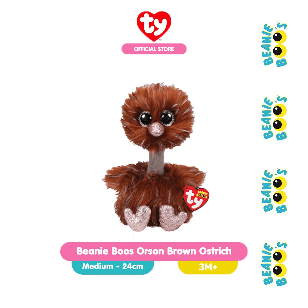 Jual TY Beanie Boos Orson Brown Ostrich (Medium) - Boneka Onta | Shopee ...